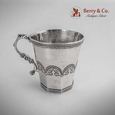Spanish Colonial Cup Mug Foliate Embossed 900 Silver AM 1880 | eBay