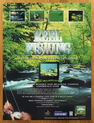 1997 Reel Fishing Playstation 1 PS1 Vintage Print Ad/Poster Video Game ...