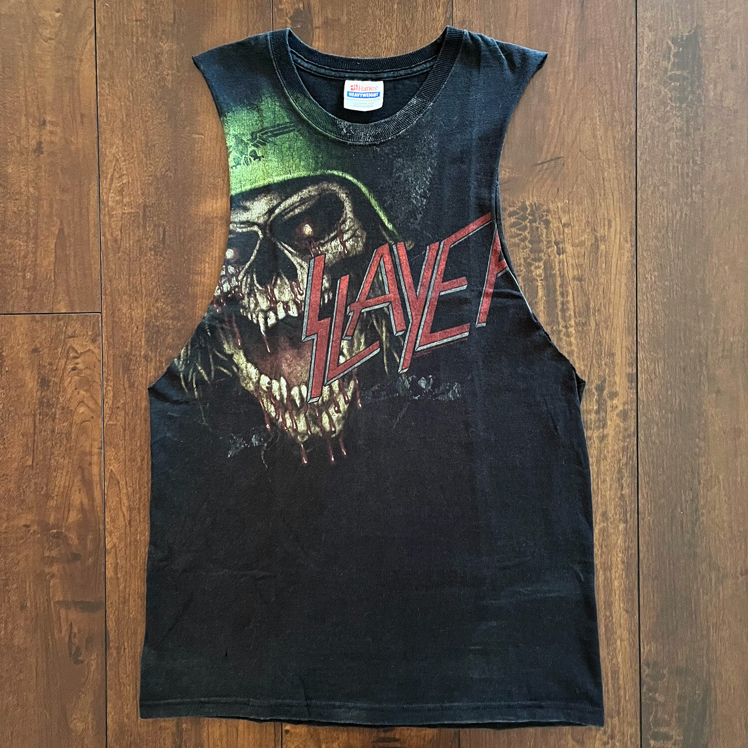 VIntage Slayer soldier skull sleeveless shirt - size … - Gem