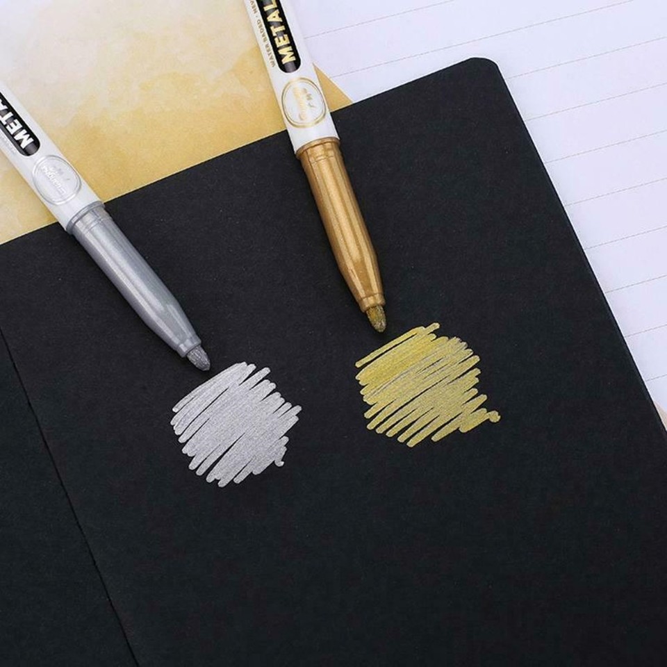 6Pack 0.7mm EF Tip Epoxy Resin Acrylic Paint Highlight Pen Metallic ...