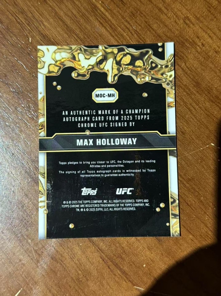 2025 Topps Chrome UFC Mark Of A Champion Max Holloway Auto | eBay