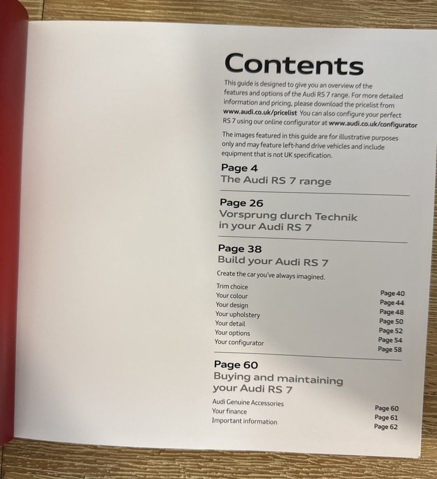 Audi RS 7 Sportback Performance car sales brochure June 2017 MINT RS7 ...