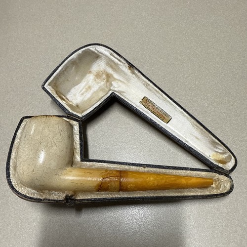 Vintage German Meerschaum Tobacco Pipe W/ Case J. Ostermann Wien AM Hof ...