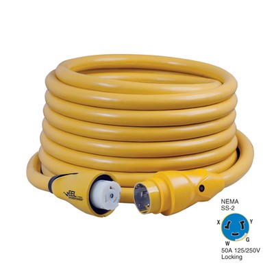 Marinco CS504-50 EEL 50A 125V/250V Shore Power Cordset - 50' - Yellow ...