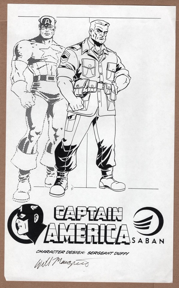 Three 8.5x14" Model Sheets From Saban’s 1997 Captain America Pilot Will ...