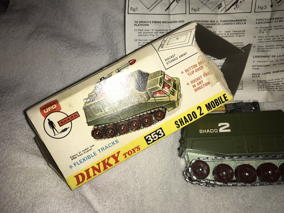 Rare Dinky 353 UFO Shadow 2 Mobile Box & Packing tank with missiles | eBay
