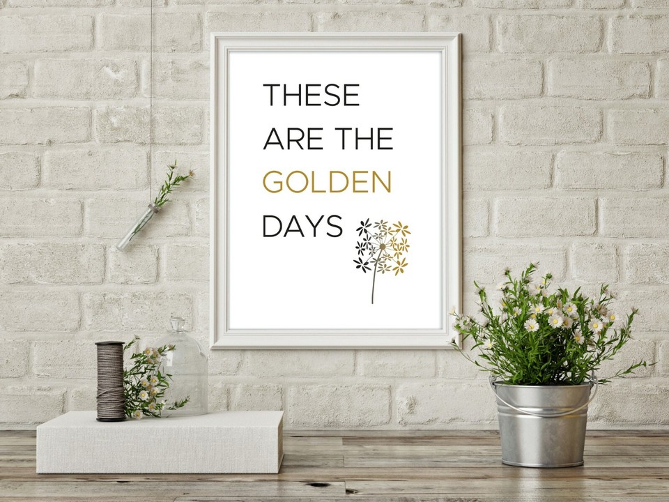 Kunstdruck GOLDEN DAYS Fine Art Poster Print Plakat moderne Vintage ...