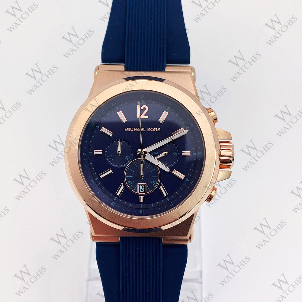 New Michael Kors MK8295 Dylan Stainless Steel Chronograph Silicone Men ...