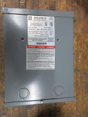 SQUARE D TRANSFORMER TYPE 3R, 2S1F, 2 KVA, PTI V 240/480, SEC V 120/240 ...