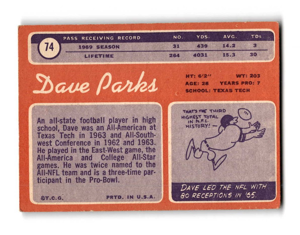 1970 Topps Dave Parks 74 | eBay