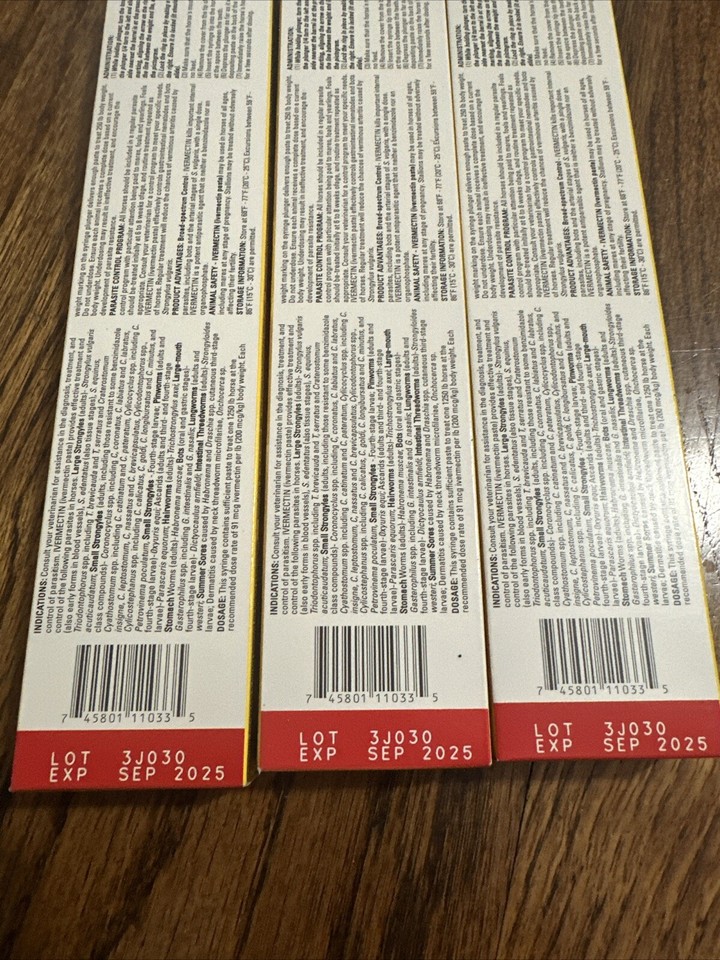 Durvet Equine Paste Anthelmintic and Boticide for Horses 0.21 oz EXP 9/ ...