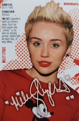 MILEY CYRUS - Autogrammkarte 7x10cm - Autograph Card Clippings BRAVO ...