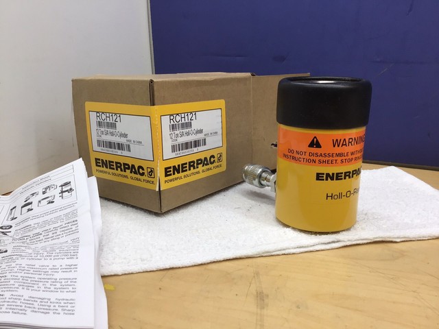 Enerpac RCH-121 12 Ton Hollow Hydraulic Cylinder Single Acting - Black ...