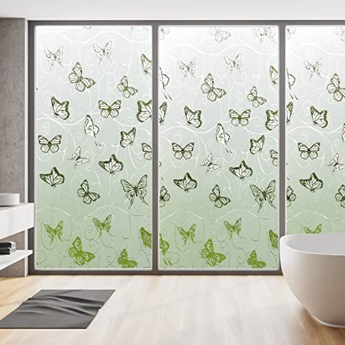 Window Privacy Film Frosted Glass Window Film Butterfly Decorative ...