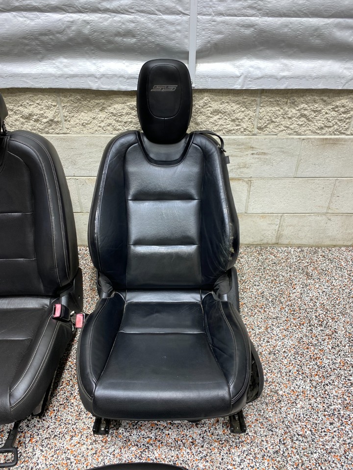 2013 CAMARO SS OEM SEAT SET FRONT REAR BLACK LEATHER CONVERTIBLE SEATS ...