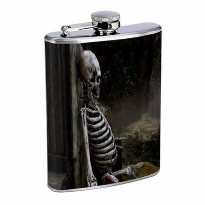 Skeleton Theme D4 Flask 8oz Stainless Steel Hip Drinking Whiskey | eBay