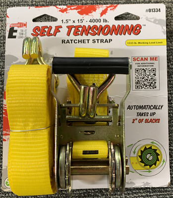 Erickson 1.5” X 15’ 4000lb Self Tensioning Ratchet Strap #01334 | eBay