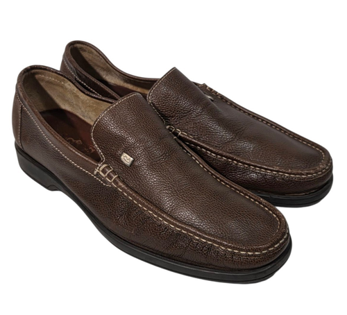 a. testoni Loafers Italian Leather Comfort Shoes Brown Bologna Italy ...