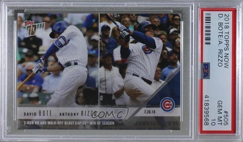 2018 Topps Now /453 David Bote Anthony Rizzo #505 PSA 10 GEM MT Rookie ...