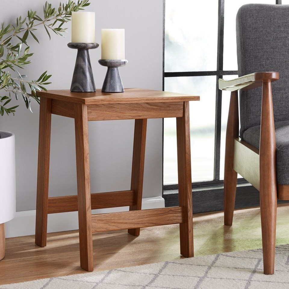 Mainstays Small Square Wood Side Table, Walnut Finish | eBay