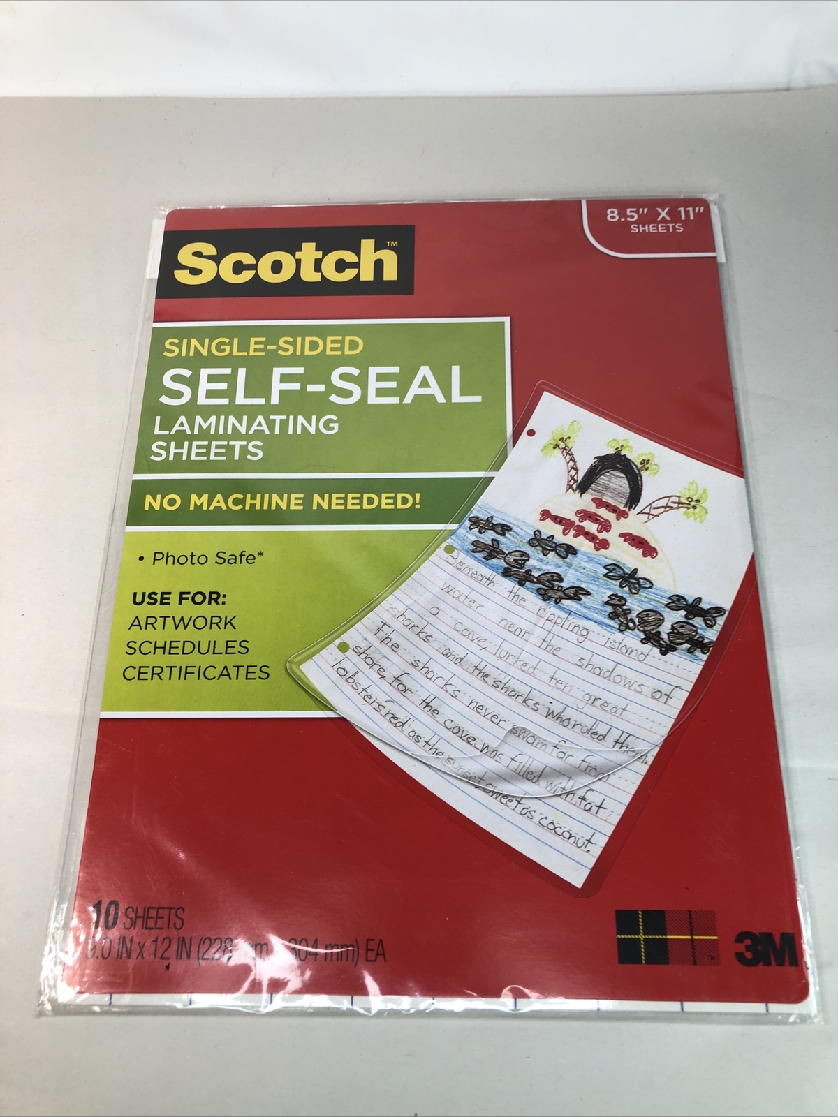 NEW Scotch Self Seal Laminating Sheet Single Sided 9x12” 8.5” X 11 ...
