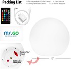 Color-Changing 12-Inch Sphere Light - Wireless, Rechargeable, Remote ...