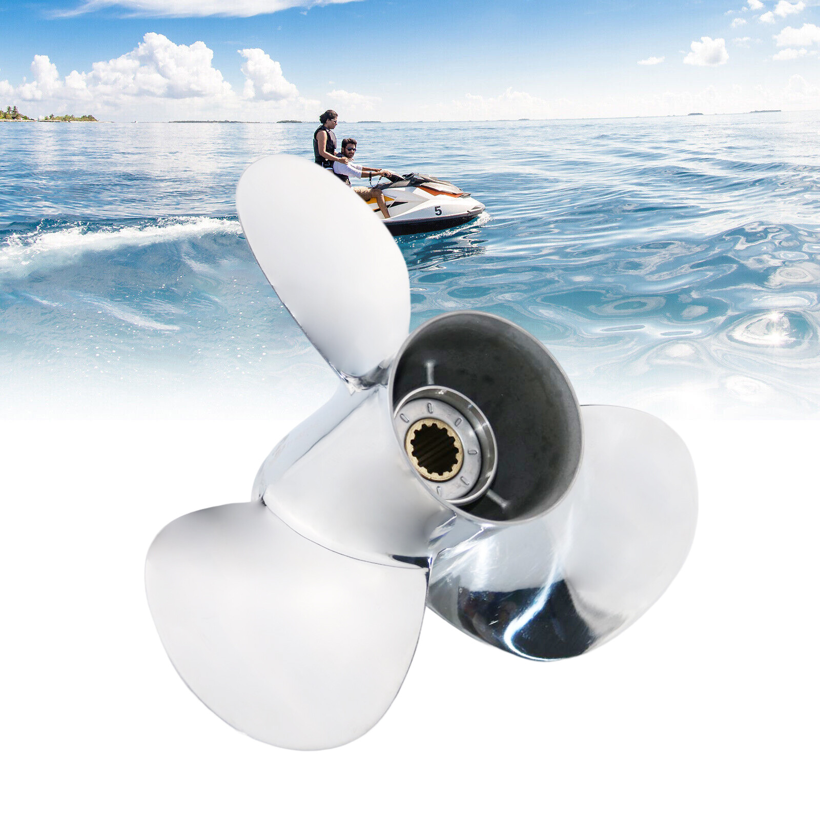 Stainless Steel 11x15 Outboard Propeller Fit Yamaha T25hp 40hp 50hp F40 ...
