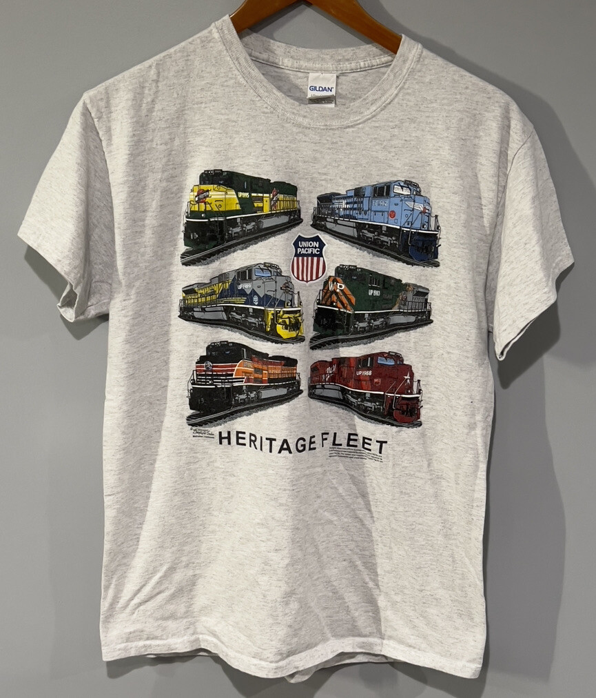 Union Pacific Heritage Fleet Gray Graphic Shirt Mediu… - Gem