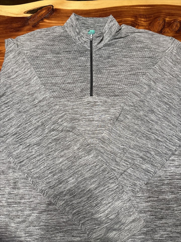 PGA TOUR GRAY HEATHER XL- 2XL 1/4 ZIP MOCK NECK GOLF Light Weight ...