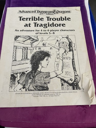 AD&D TERRIBLE TROUBLE AT TRAGIDORE MODULE ONLY ADVANCED DUNGEONS ...