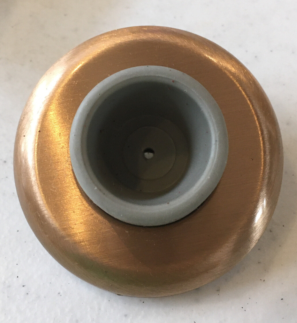 Copper Color Metal/ Grey Rubber 2-1/2” Doorknob Bumper W Screw And Wall ...