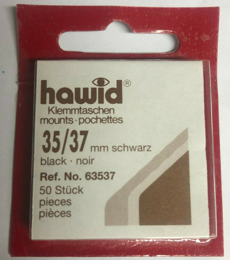 HAWID 35/37MM STAMP MOUNTS 50 PIECES BLACK - GB COMMS - SUPPLIES for ...