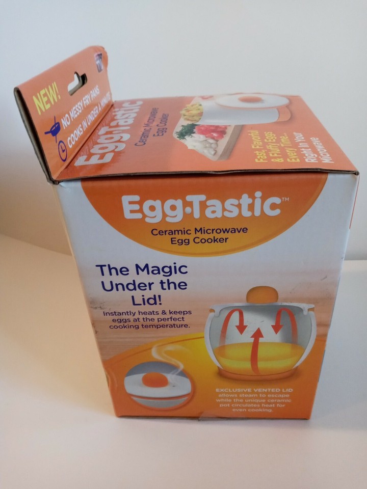Egg Tastic Ceramic Microwave Egg Cooker And Poacher As Seen On Tv | eBay