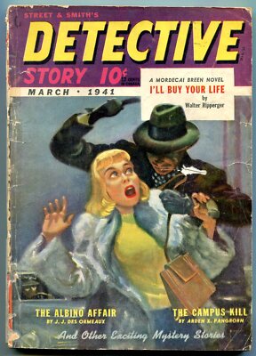 PULP: Detective Story Pulp March 1941- Albino Affair- Campus Kill | eBay