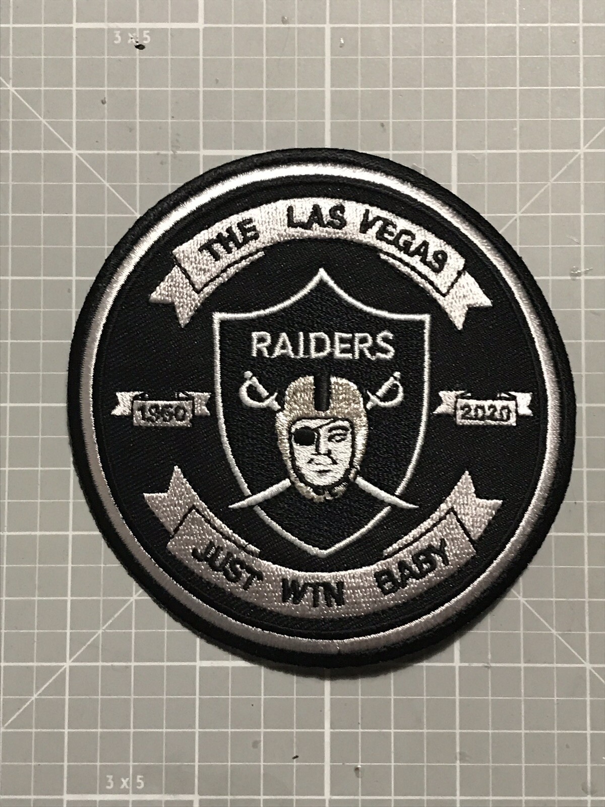 OAKLAND RAIDERS AFL JERSEY PATCH 1960-2020 ANNIVERSARY "JUST WIN BABY ...