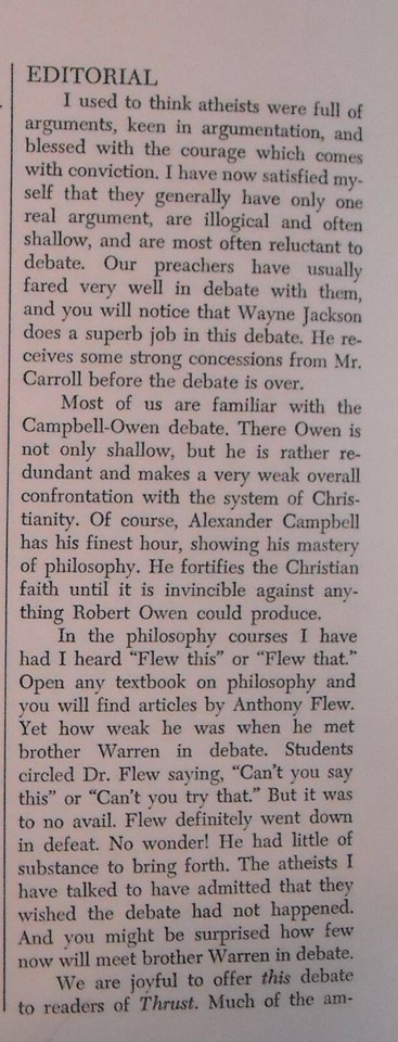JACKSON - CARROLL DEBATE ON ATHEISM & ETHICS ~ Church of Christ +THOMAS ...