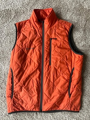 Simms Fishing Fall Run Vest Medium Insulated Zip Quilted Nylon Orange ...