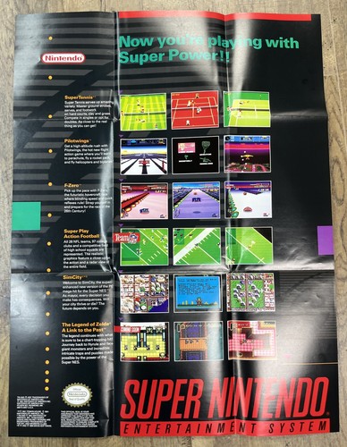 Super Nintendo SNES Large 1991 Poster (HW-SNS-USA) | eBay