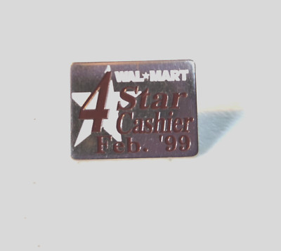 Walmart 4 Star Cashier Pin Feb. 1999 Wal Mart Employee Award Pin ...