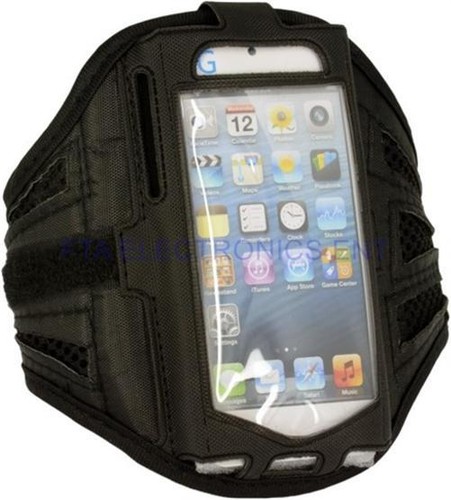 Black Premium Full Running Sports Gym Armband Case Cover For iPhone SE ...