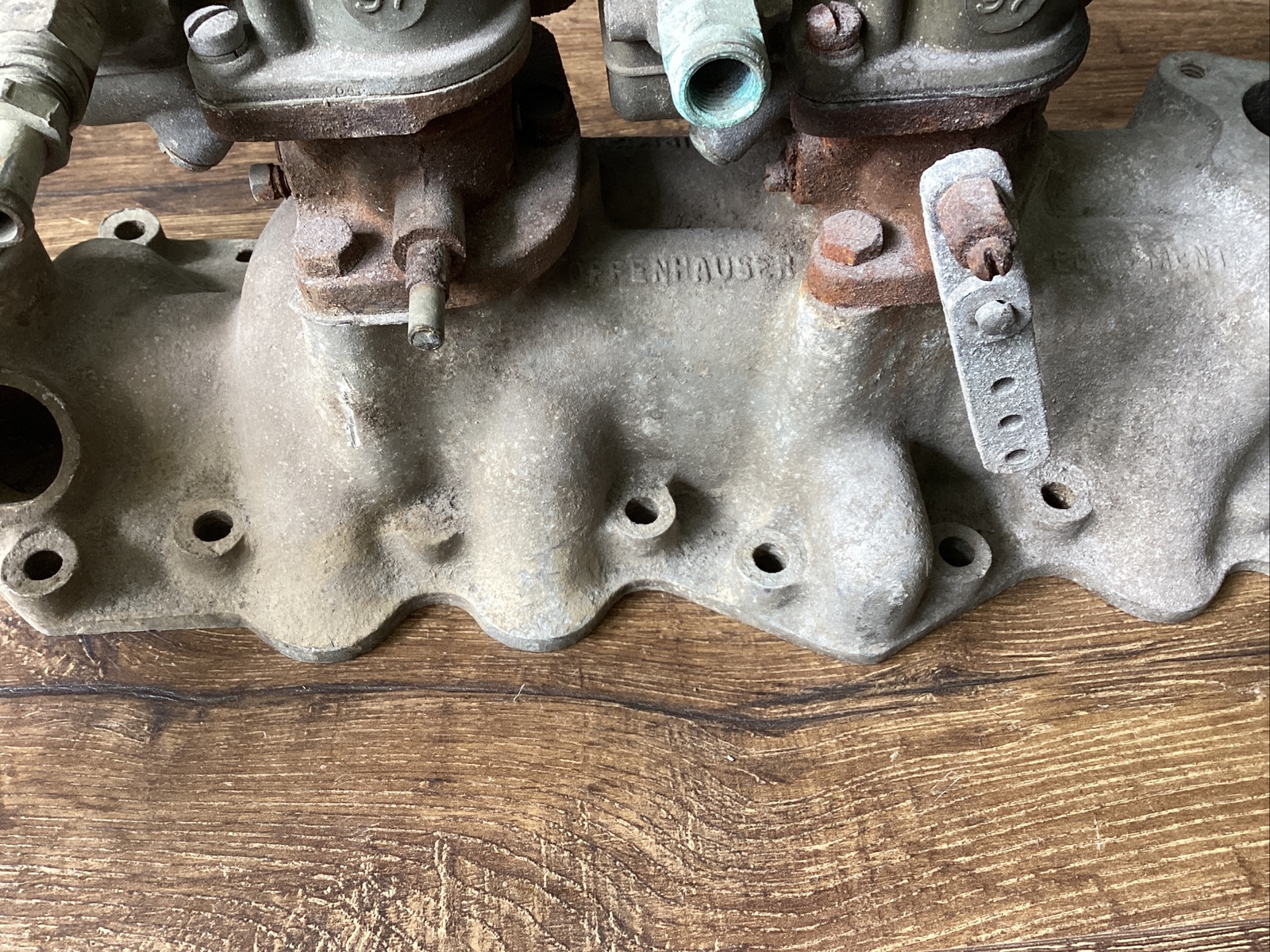 Offenhauser Intake Manifold 3 Carbs Ford Flathead V8 1949-53 Stromberg ...