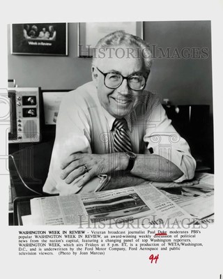 1994 Press Photo Paul Duke, Moderator on "Washington Week in Review ...
