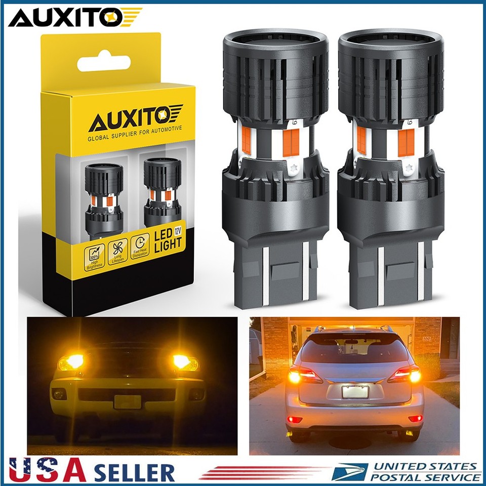 AUXITO 7443 7440 Amber LED Front Turn Signal Light Bulbs Yellow Anti ...