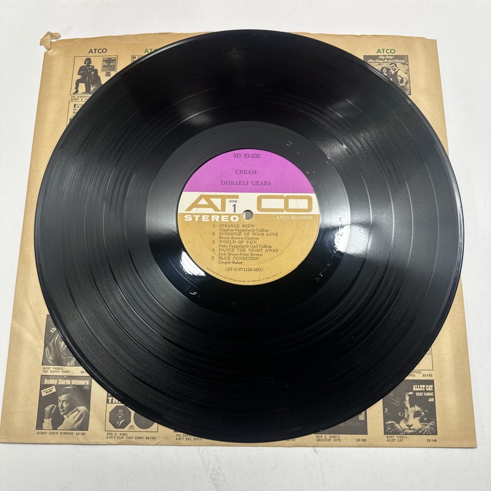 CREAM -Disraeli Gears LP Vinyl 1967 Terre Haute 1st press ATCO SD 33 ...