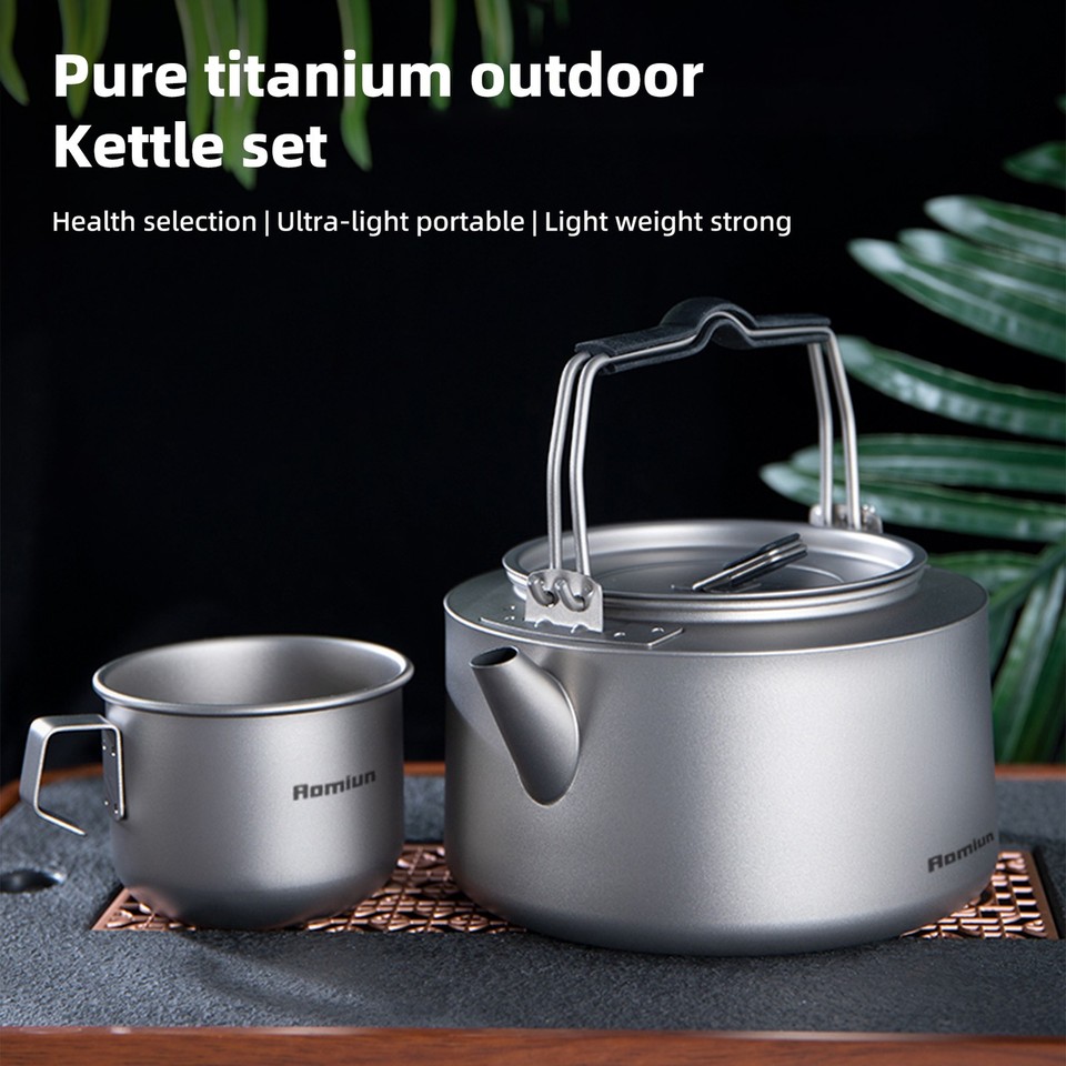 Outdoor Kettle Set Pure Titanium Tea And Coffee Kettles With Cups ...