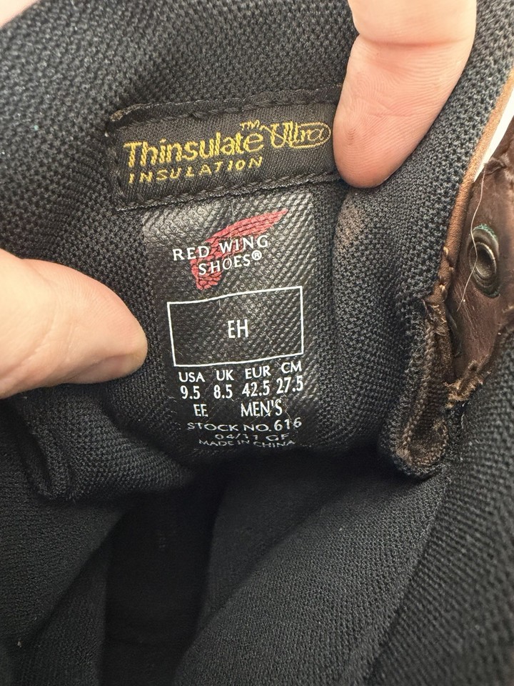 Red Wing LoggerMax 616 Logger Boots 9.5 EE Vibram Waterproof Lineman ...