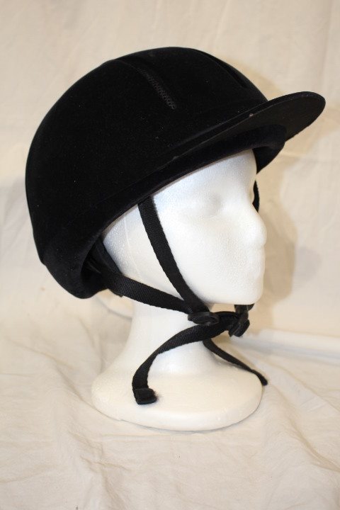 Capriole Black Horse Riding Helmet Velveteen Classic Design Seven Vents ...