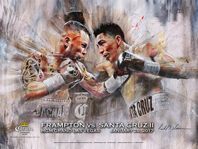 Carl Frampton vs Leo Santa Cruz Official Onsite fight poster by Richard ...