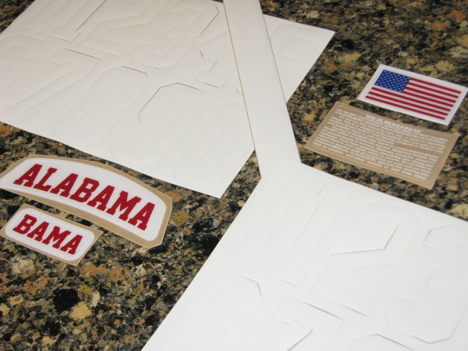 ALABAMA Football Helmet Decals Set FULL Size 3M 20MIL | eBay