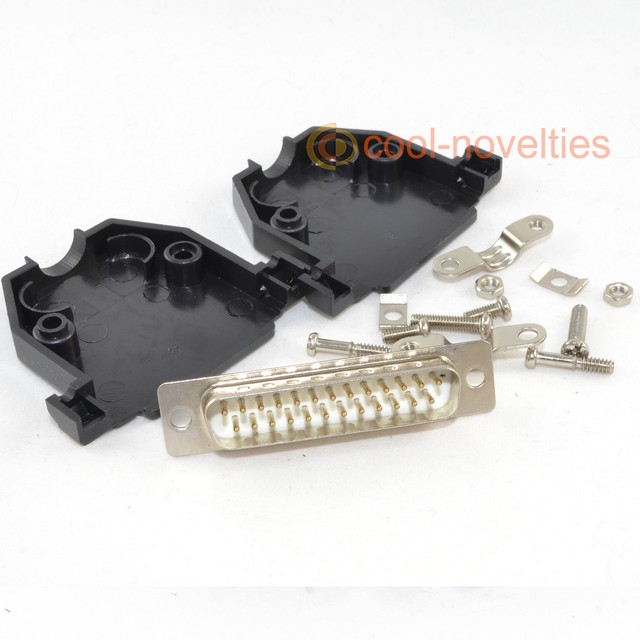 Db25 25 Way D Sub Male Plug Connector With Black Hood/shell (25 Pin ...